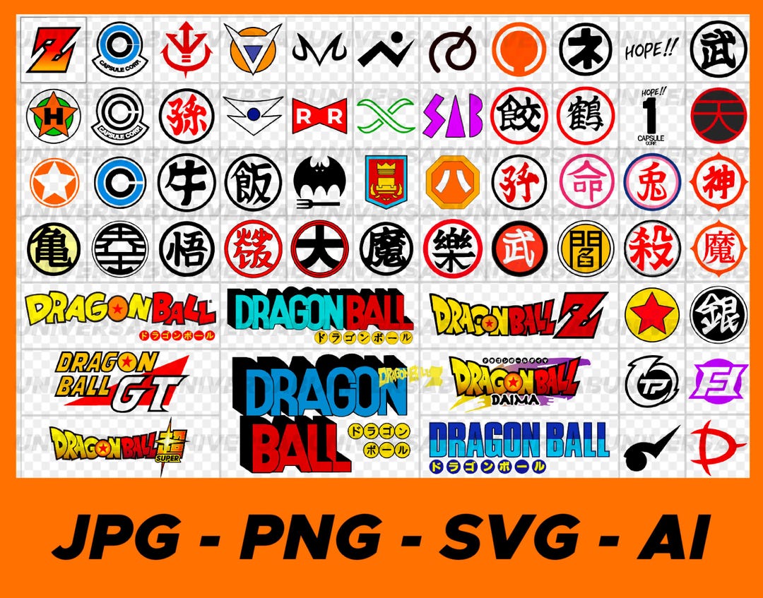 Dragon Ball Symbols Logos Emblems Kanjis SVG / AI / PNG - Etsy UK