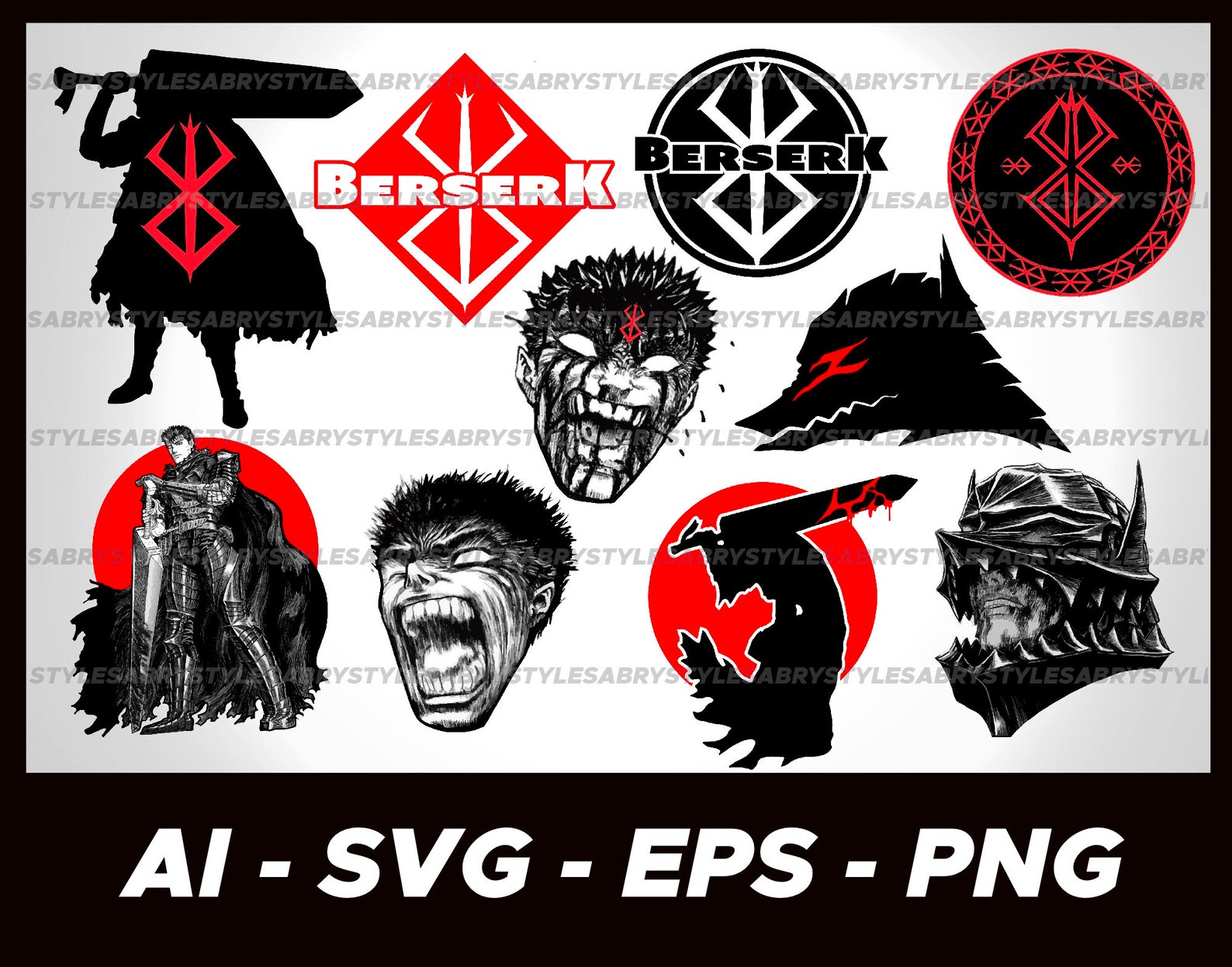 Berserk Manga Symbol Berserker Anime Guts Svg Ai Psd Png - Etsy