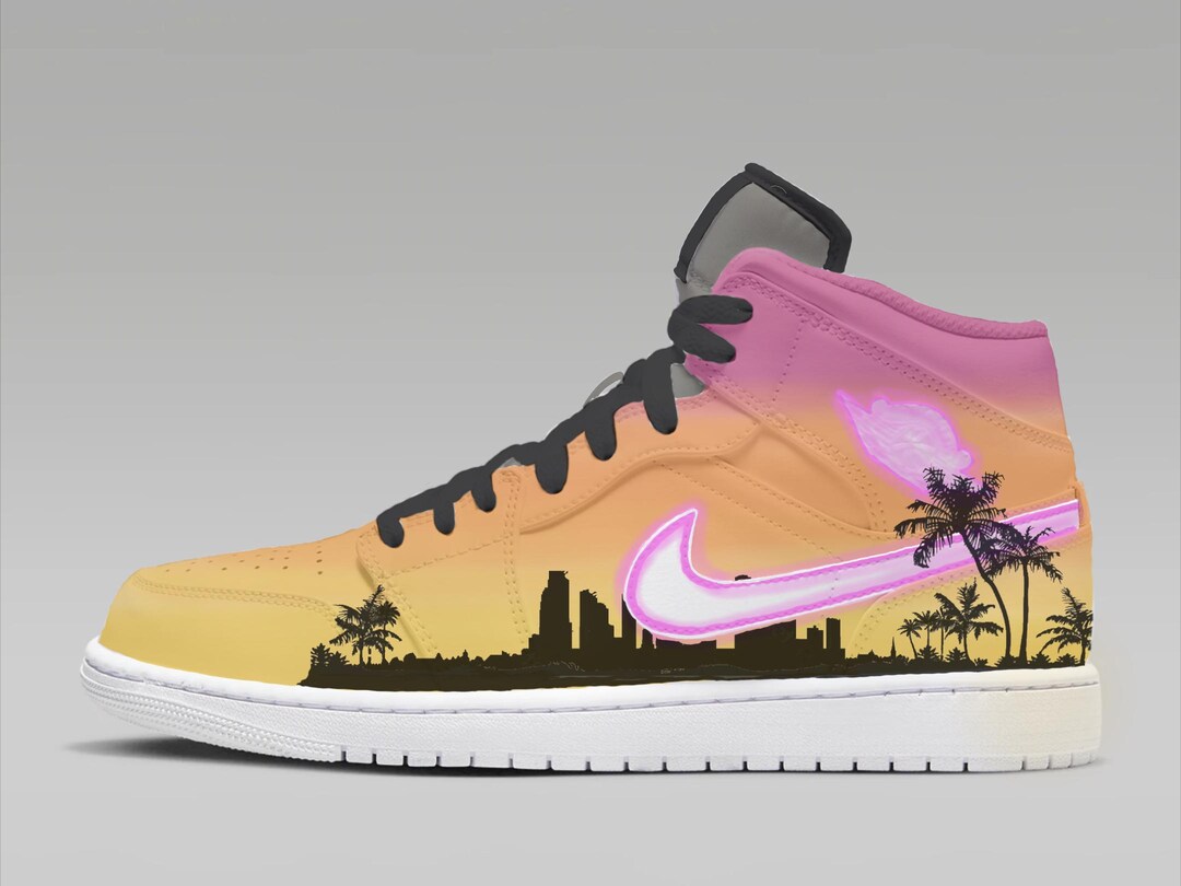 Custom Miami Vice Nike Air Jordan 1 - Hand-painted Sneakers - Etsy