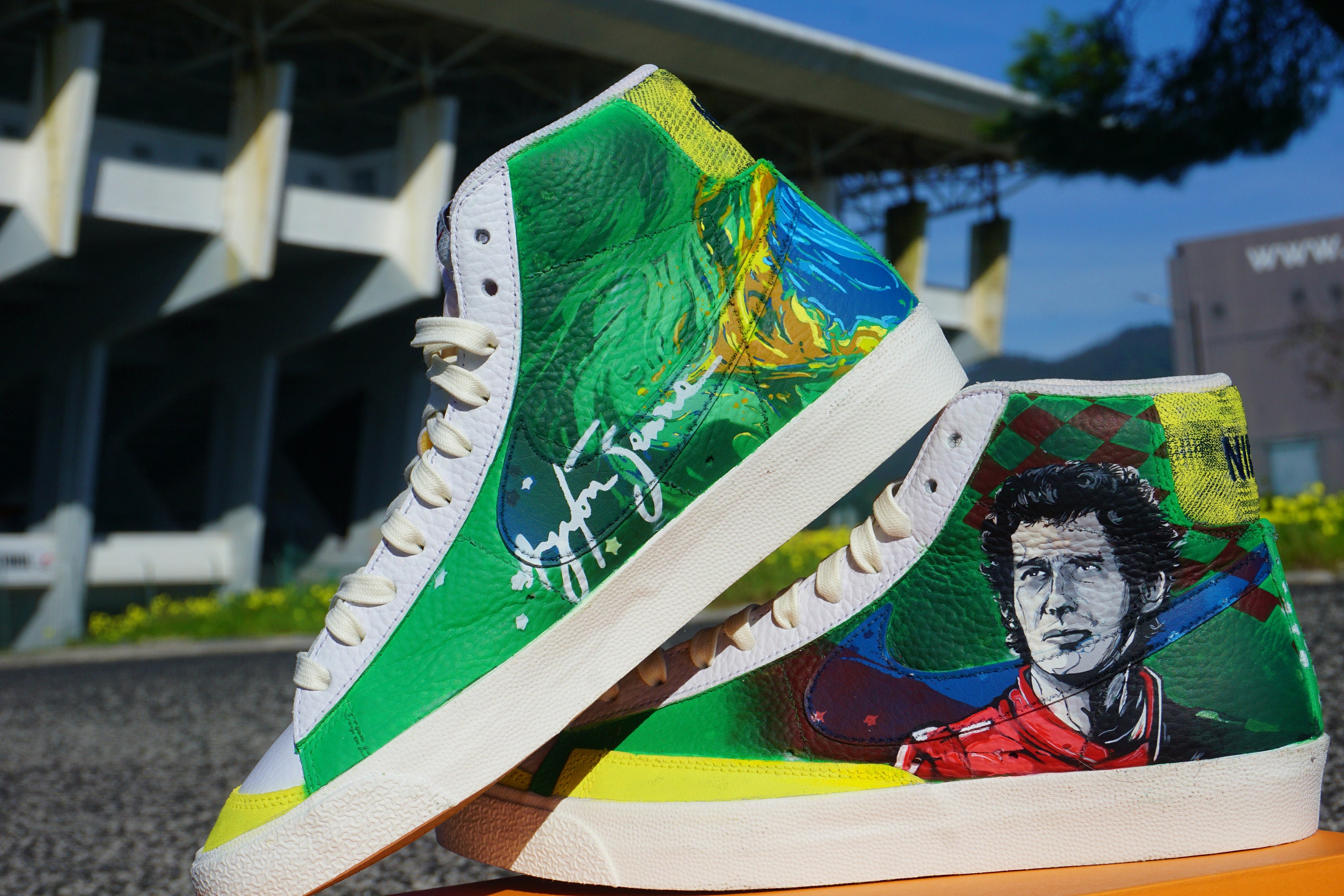 Custom Ayrton Senna Formula 1 Tribute Hand Painted Sneakers - Etsy