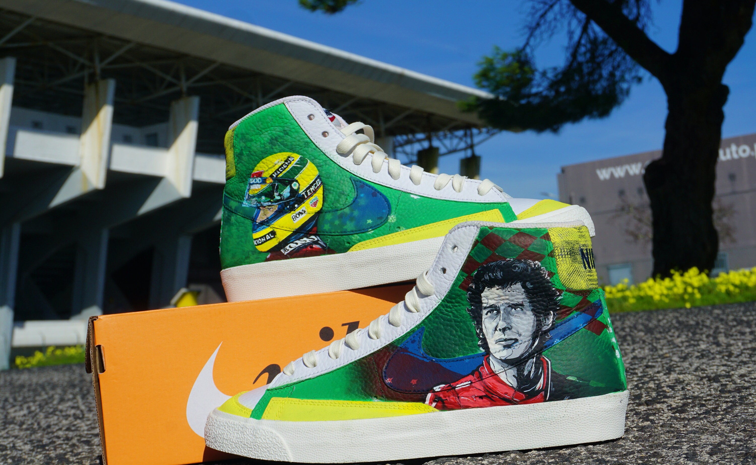 Custom Ayrton Senna Formula 1 Tribute Hand Painted Sneakers - Etsy UK