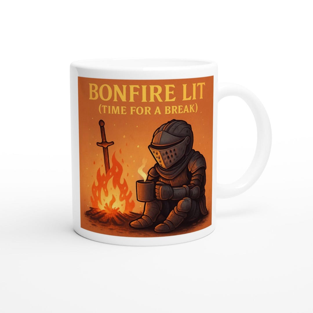 Dark Souls Inspired Mug - Bonfire Lit Ceramic Coffee Cup - Perfect Gift ...
