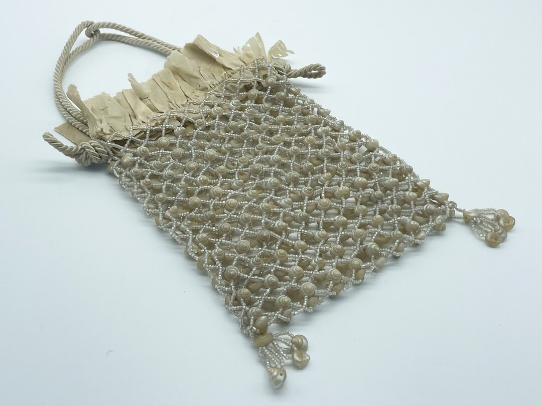 1920s Evening Purse Shell and Beading With Drawstring - Etsy