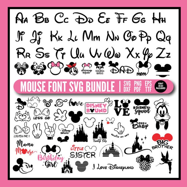 White Mickey Mouse Fonts - Etsy