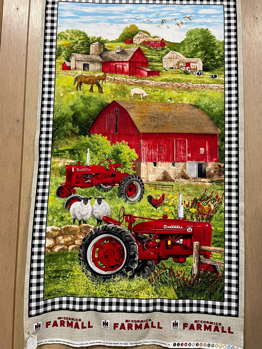 Quilting Panel With Barn and Farmall Super M and Cub Tractor - Etsy