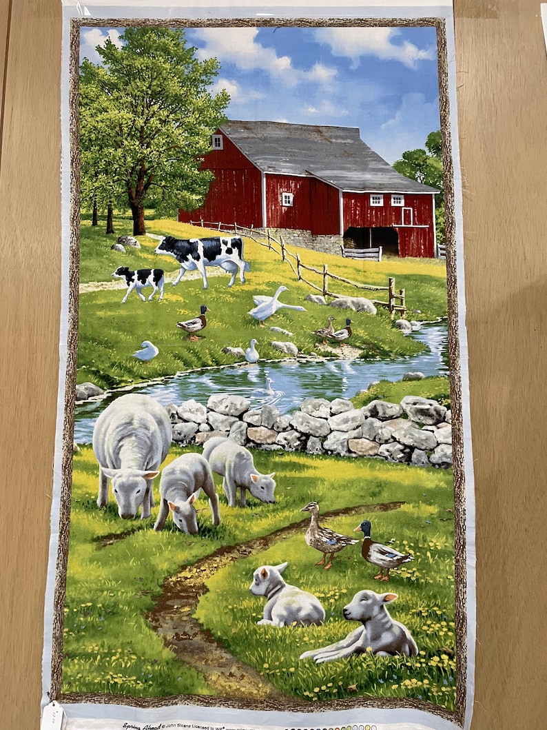 Quilt Panel Rustic Barn, Cows, Sheep - Etsy