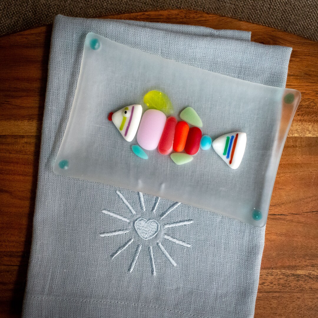 3.5x5.5 Decorative Fused Glass Fish Dish - Etsy