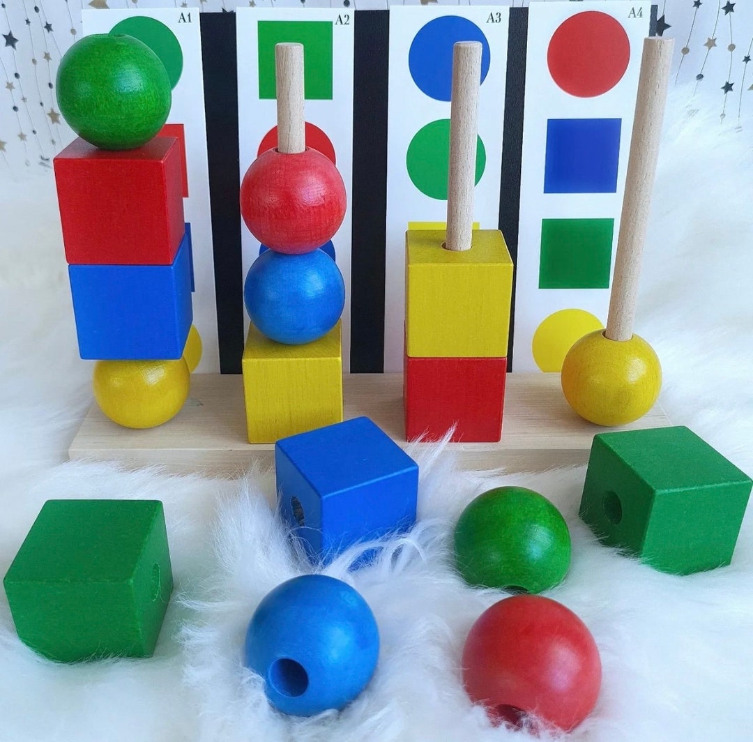 Geometric Shape Matching Wooden Toy, Childrens Toy, Wooden Toys - Etsy