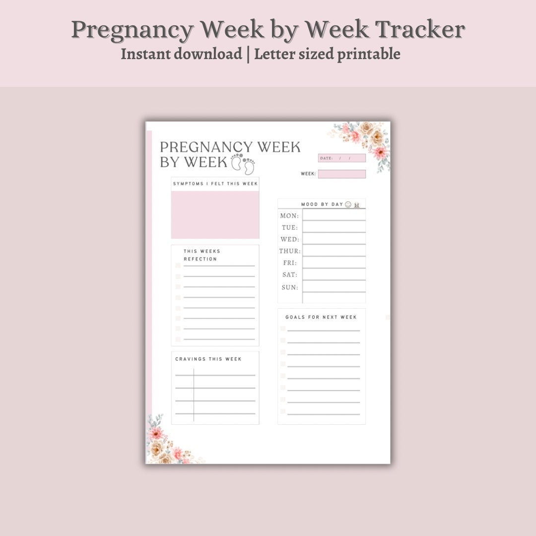 Beautiful Pregnancy Planner | Week-by-week Tracking Baby Shower Planner ...