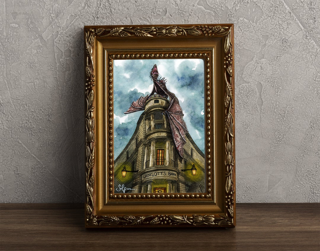 Print Gringotts Bank Harry Potter Watercolor Illustration - Etsy