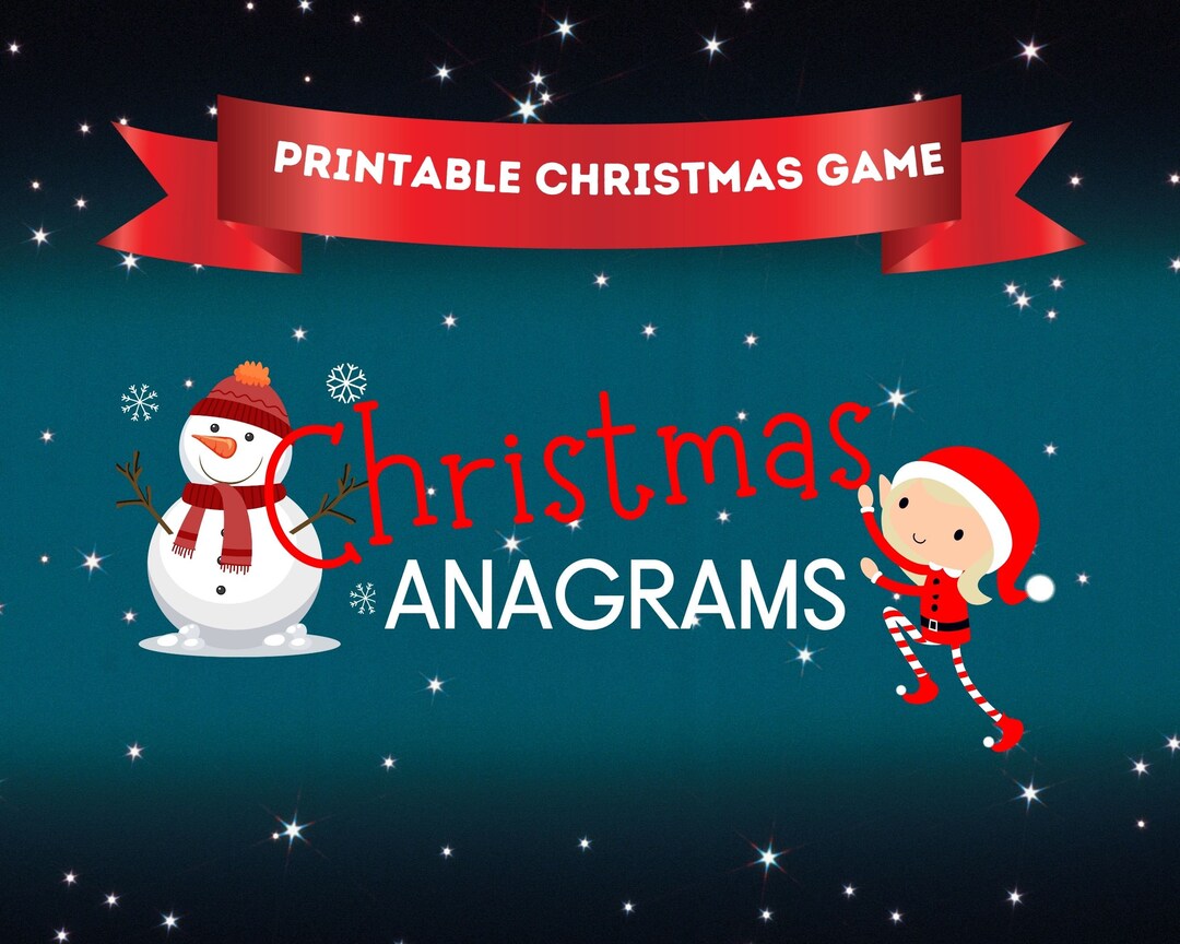 Printable Christmas Anagram Game for Christmas Holiday Party Digital ...