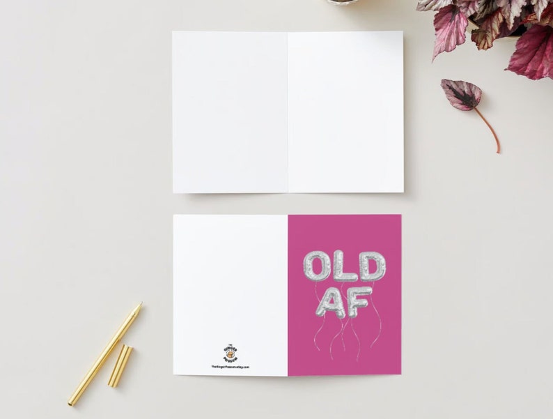 Printable Old AF Birthday Card Instant Download Rude Silver Balloon ...