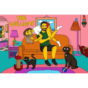 Simpsons | Custom Family Portrait | Couple Illustration | Yellow Custom ...