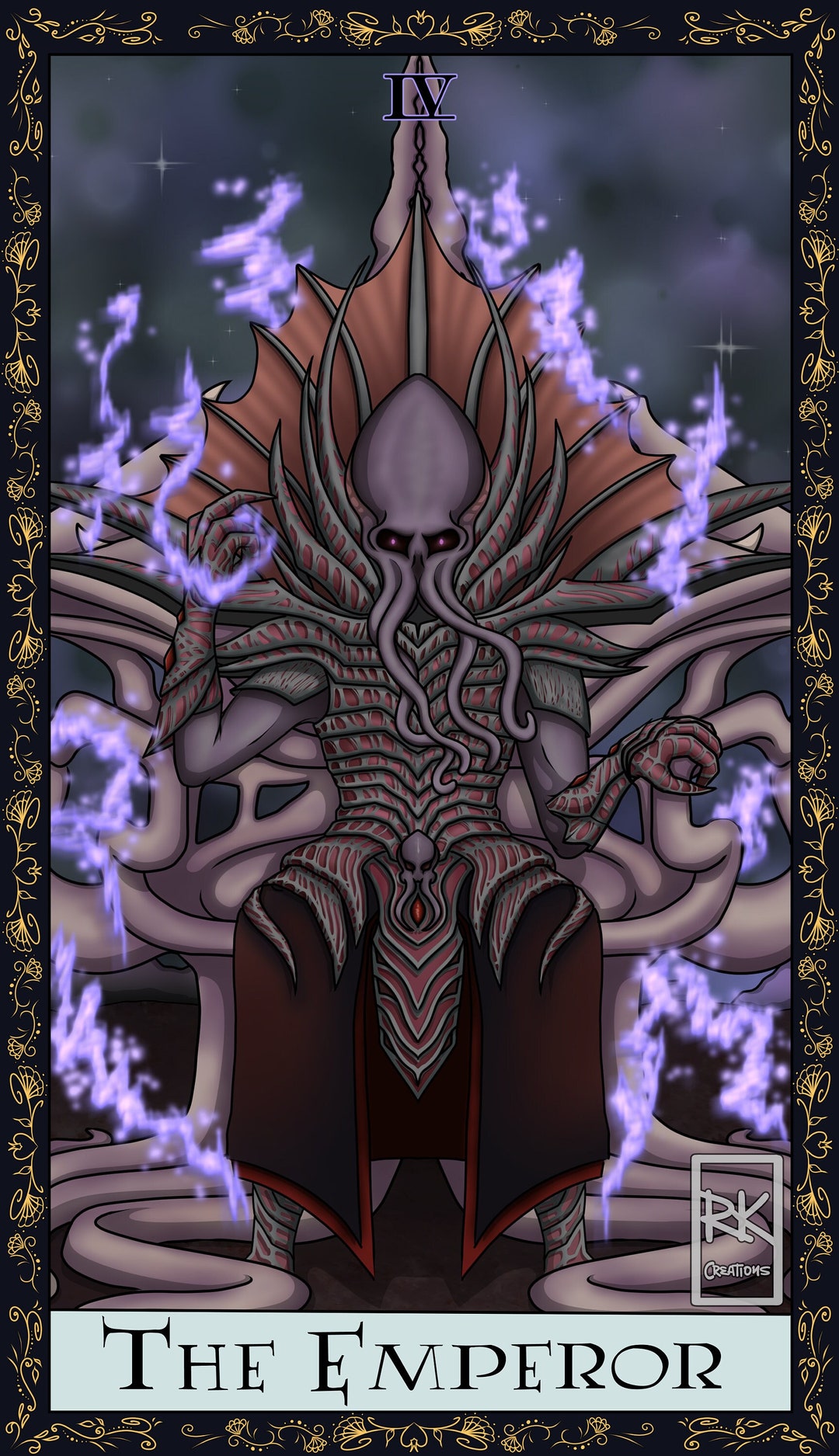 The Emperor Baulder's Gate 3 Mind Flayer Tarot Wall Print - Etsy