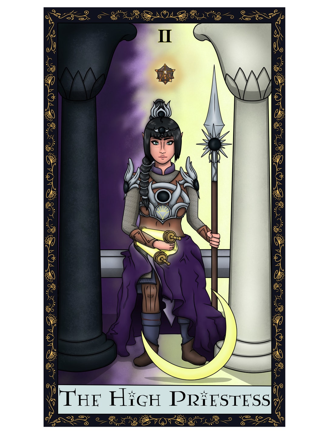 Shadowheart - Baulder's Gate 3 "the High Priestess" Tarot Card Wall Art ...