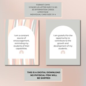 Teacher Affirmation Cards Printable Download | Teacher Motivational ...