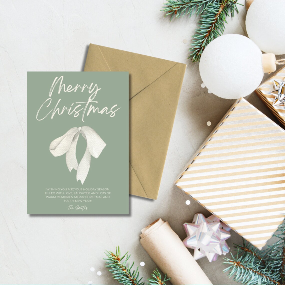 Merry Christmas Card Template | Editable Christmas Card Template ...