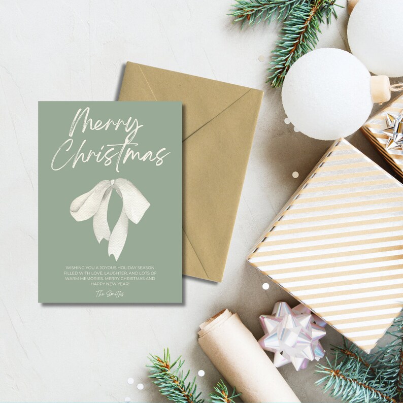 Merry Christmas Card Template | Editable Christmas Card Template ...