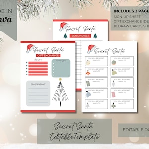 Secret Santa Gift Exchange Template| Secret Santa Gift Exchange ...