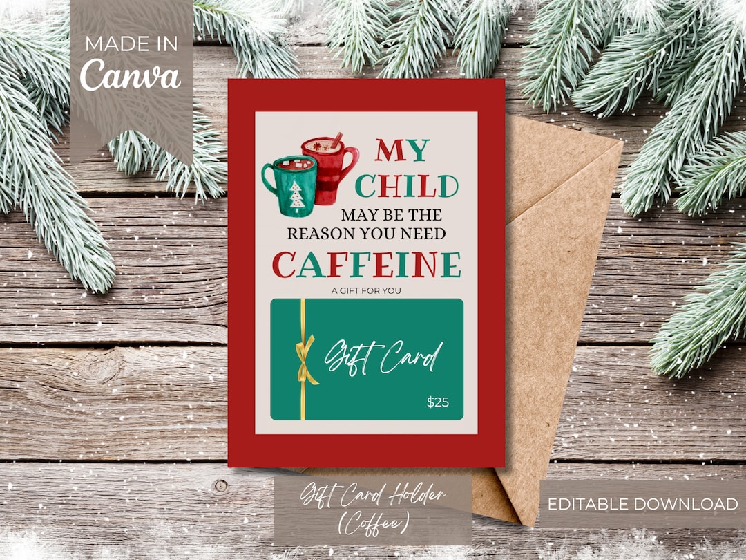 Christmas Gift Card Holder Template for Teacher | Instant Download ...