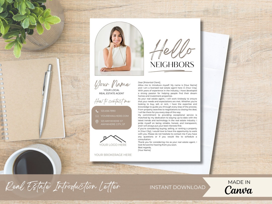 Real Estate Agent Introduction Letter Template | New Agent Flyer ...