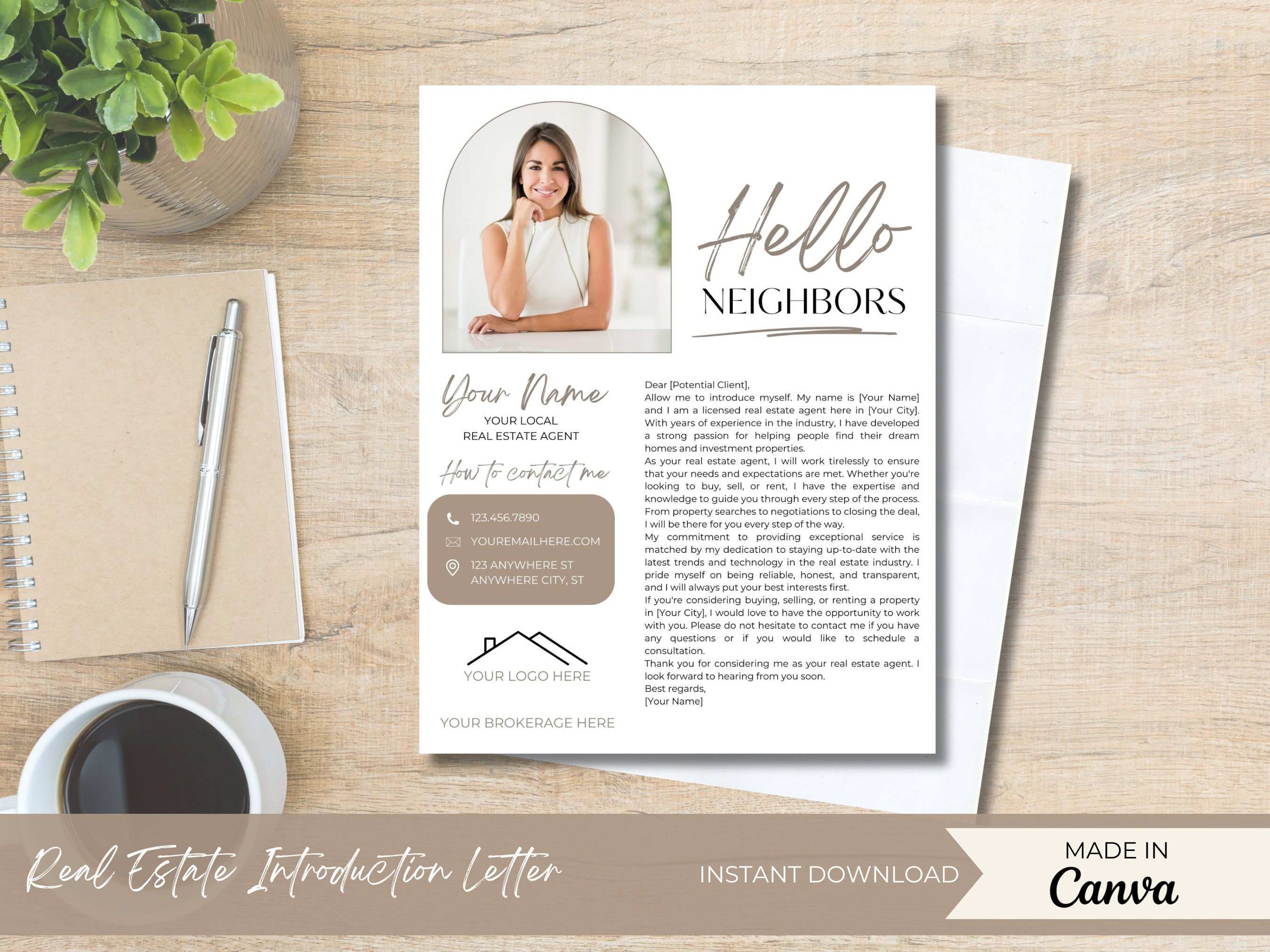 Real Estate Agent Introduction Letter Template | New Agent Flyer ...