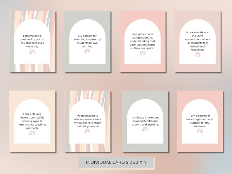 Teacher Affirmation Cards Printable Download | Teacher Motivational ...