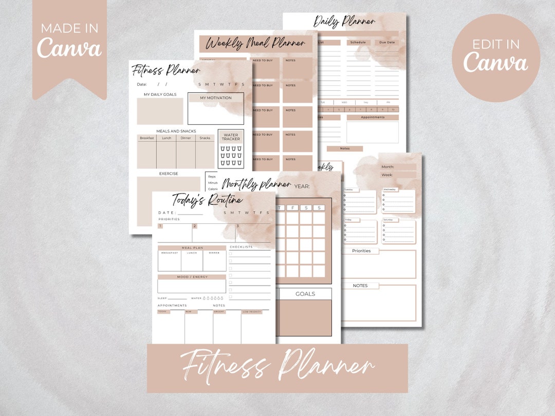 Fitness Planner Template | Fitness Planner Editable Template| Fitness ...