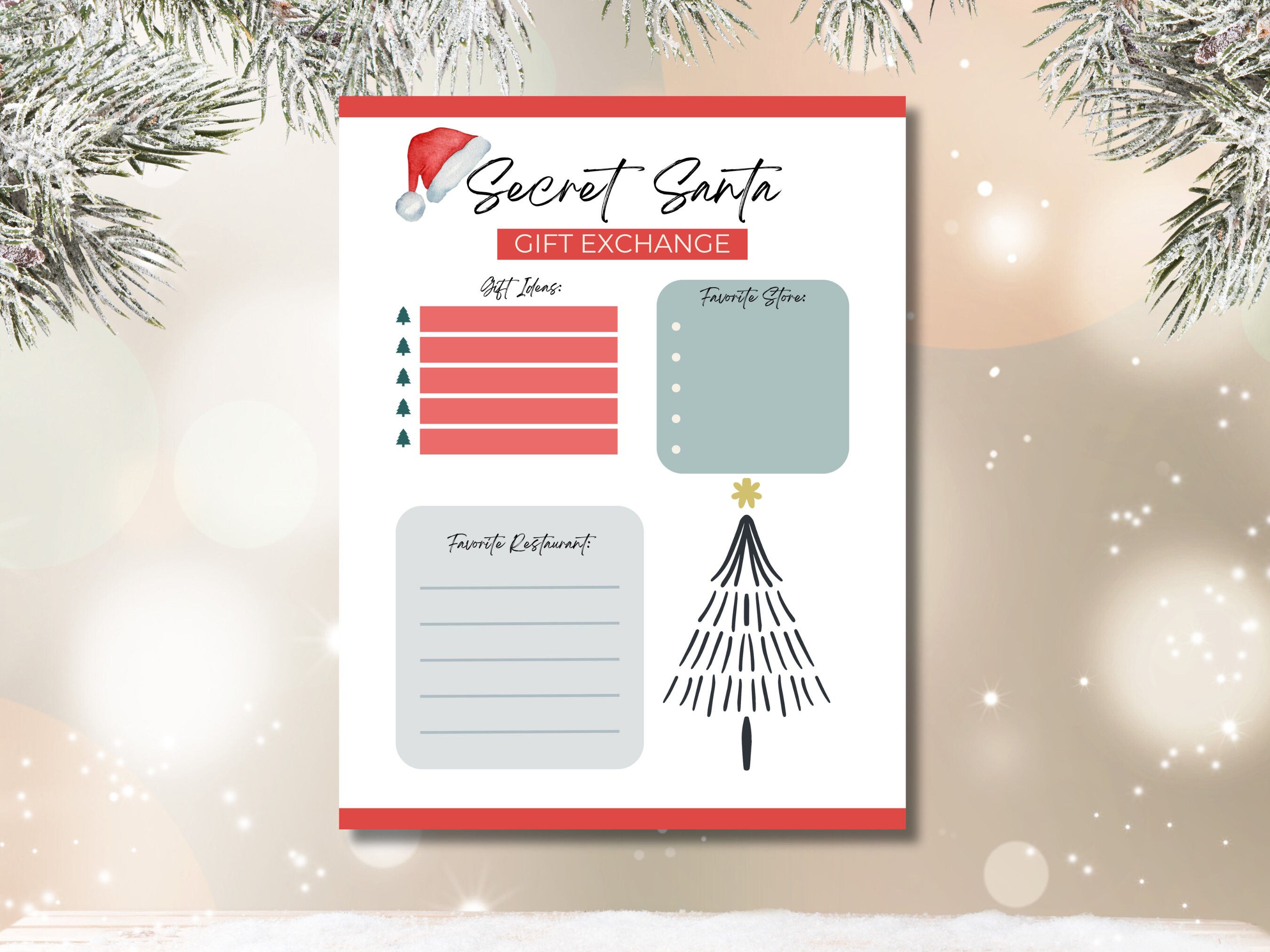 Secret Santa Gift Exchange Template| Secret Santa Gift Exchange ...