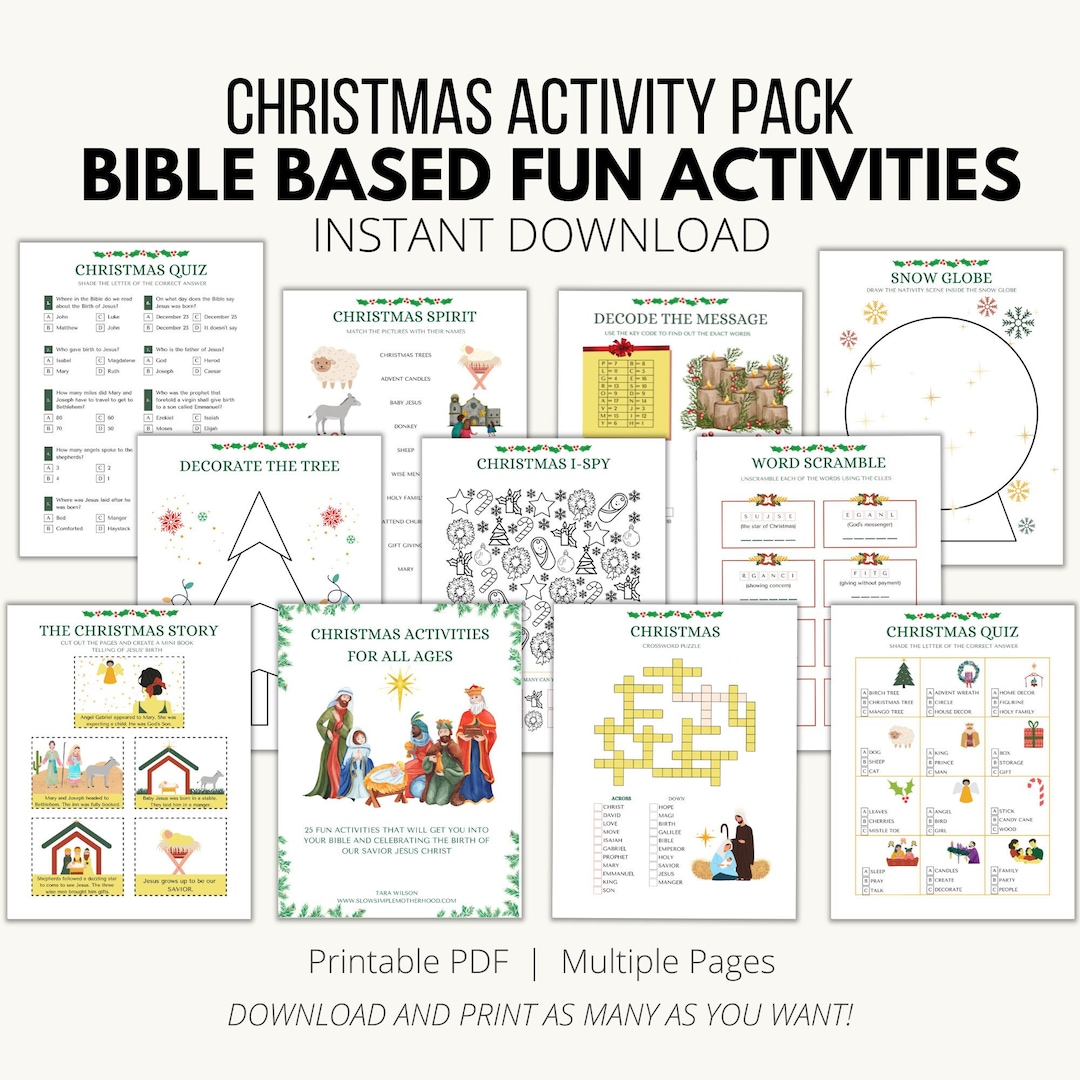 Christian Christmas Activity Pack, Bible Based Christmas Activities ...