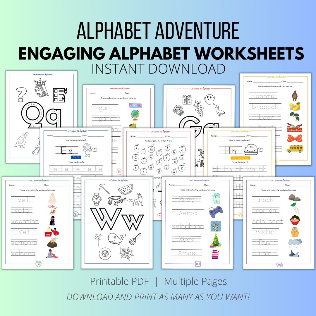 ABC Adventure: Homeschool or Preschool Alphabet Printables for Early ...
