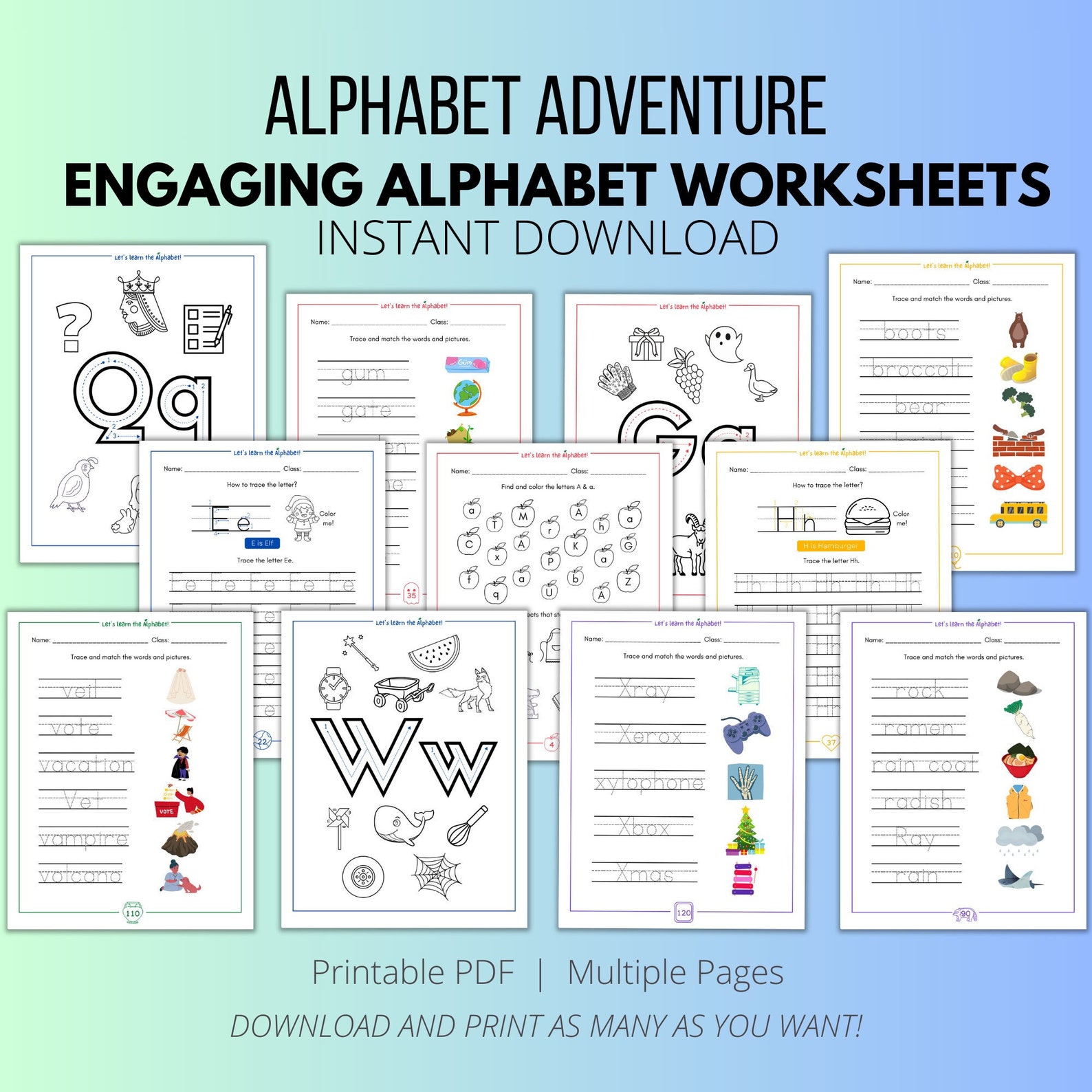 ABC Adventure: Homeschool or Preschool Alphabet Printables for Early ...