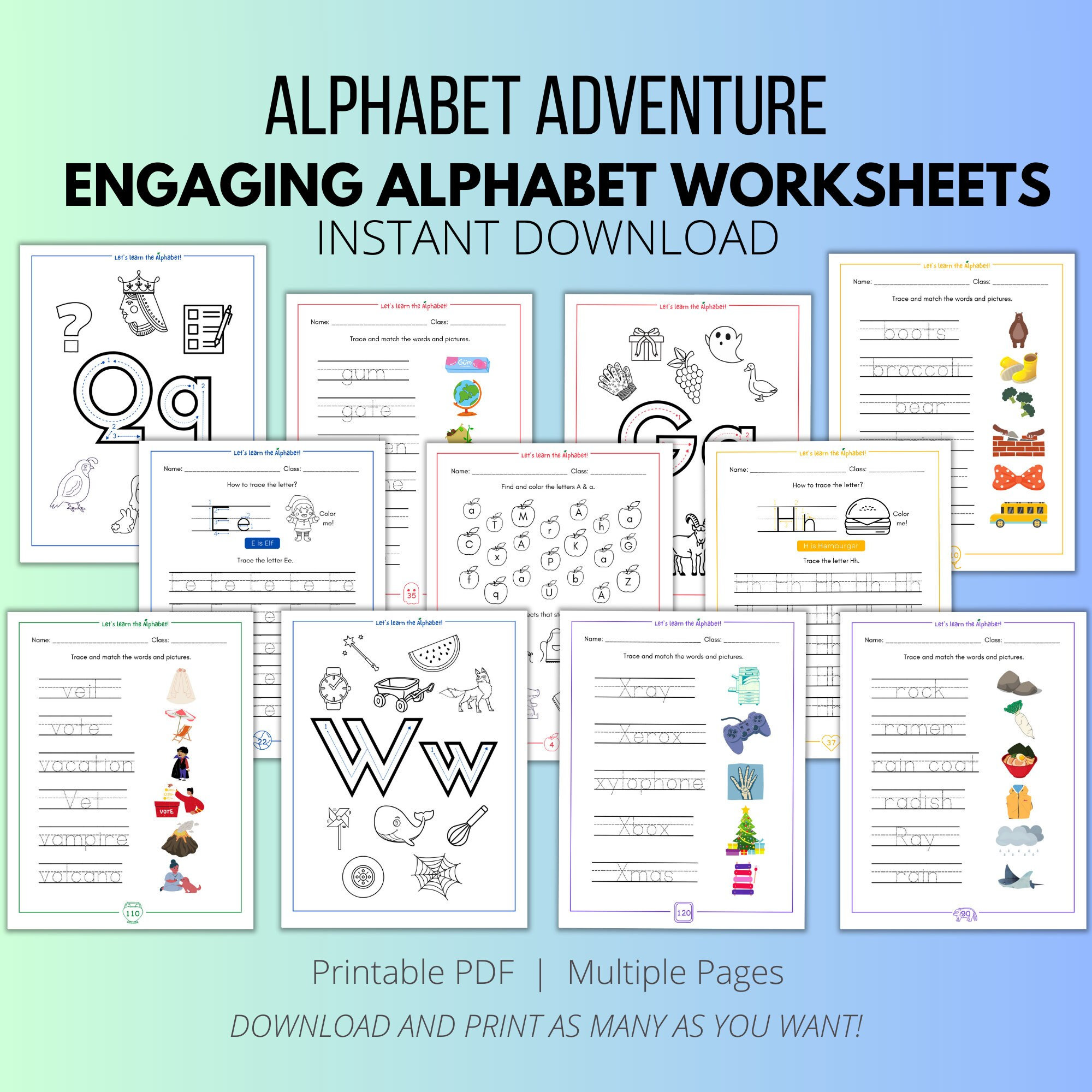 ABC Adventure: Homeschool or Preschool Alphabet Printables for Early ...