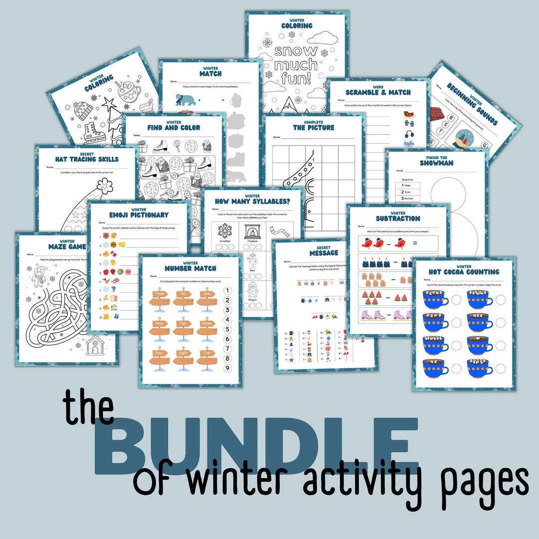 Printable Winter Activity Packet for Kids, Discover Winter Wonderland ...