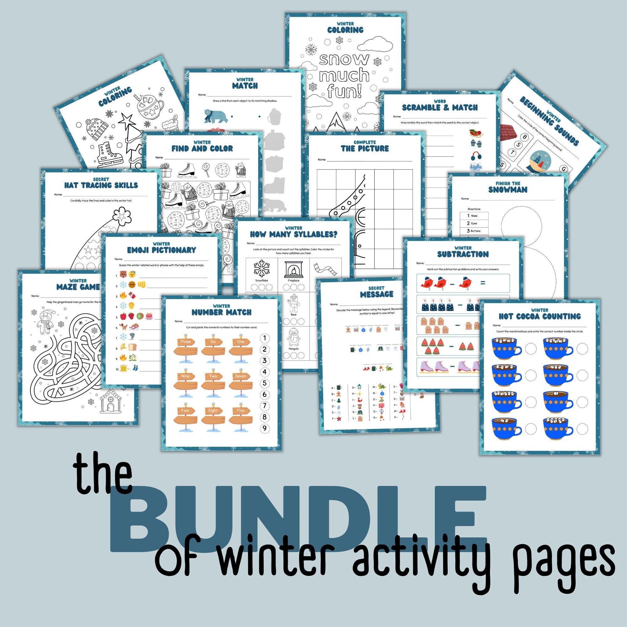 Printable Winter Activity Packet for Kids, Discover Winter Wonderland ...