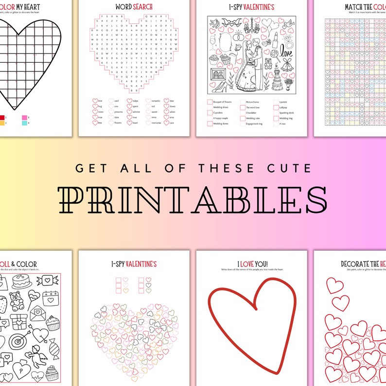 Valentine's Day Activity Packet: 50 Fun Games & Cards (printable) - Etsy