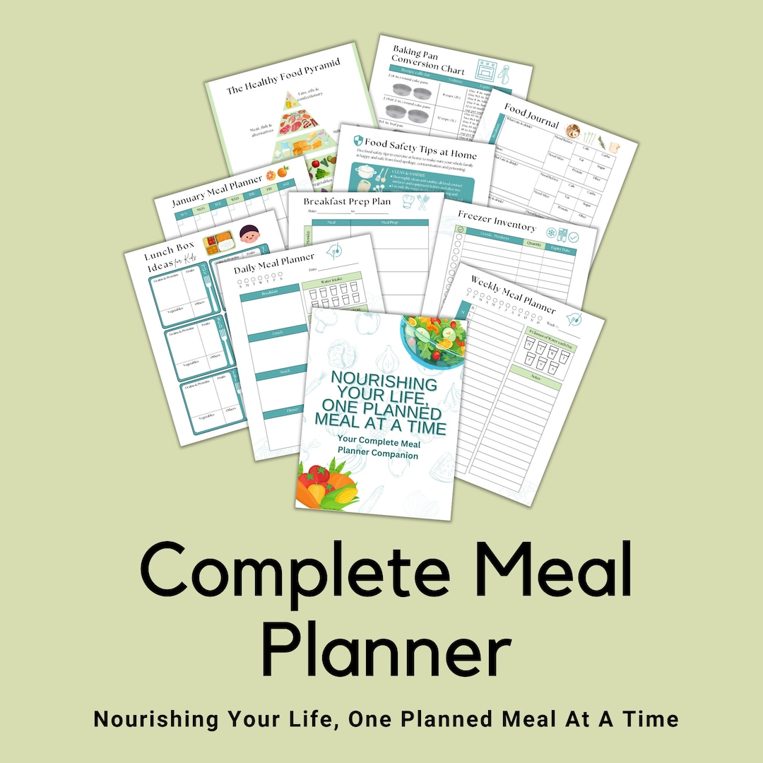 Complete Meal Planner: Weekly & Monthly Planning, Kitchen Tips - Etsy