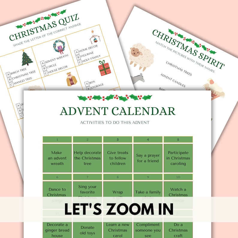 Christian Christmas Activity Pack, Bible Based Christmas Activities ...