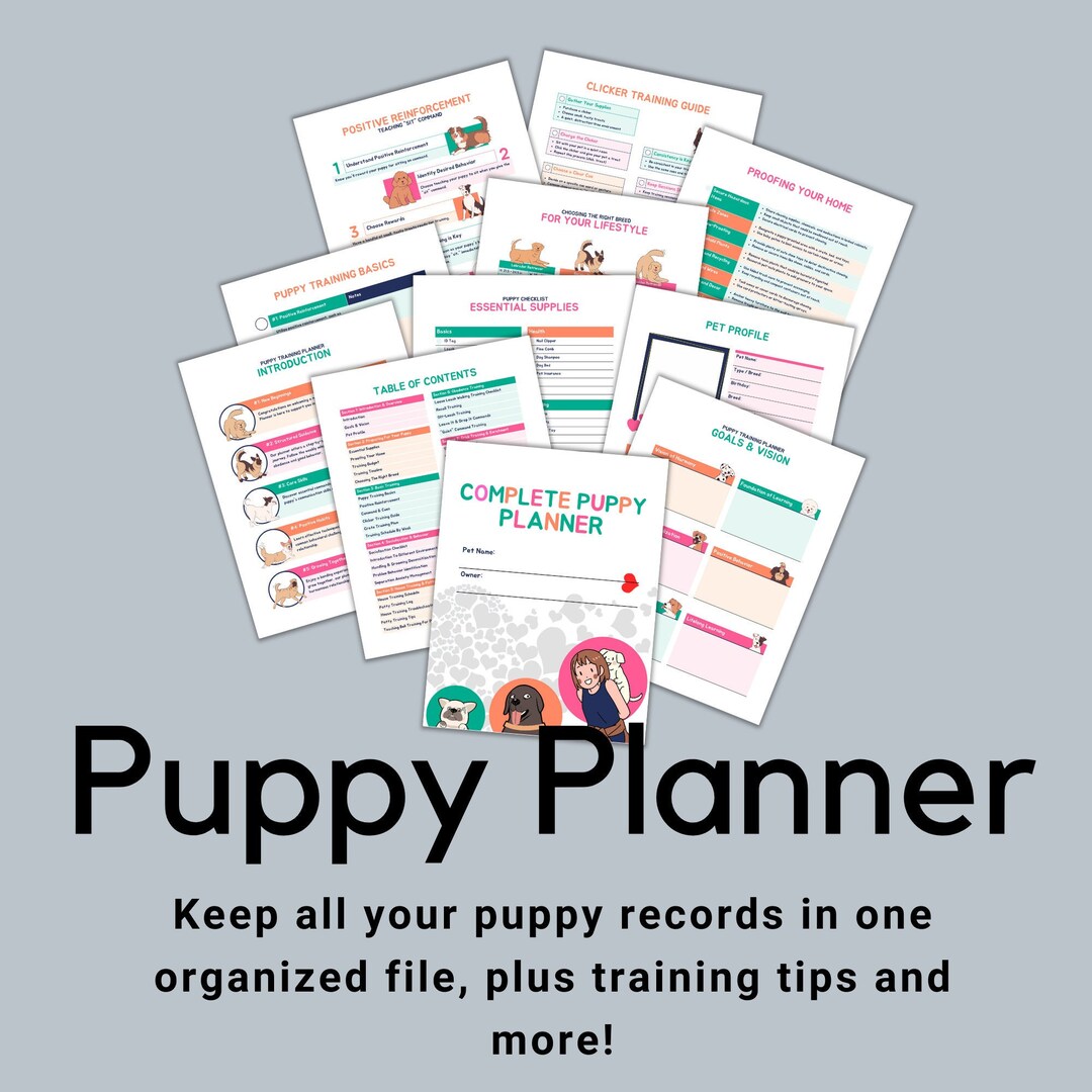 Complete Puppy Planner: Training Tips & Records (digital Download) - Etsy