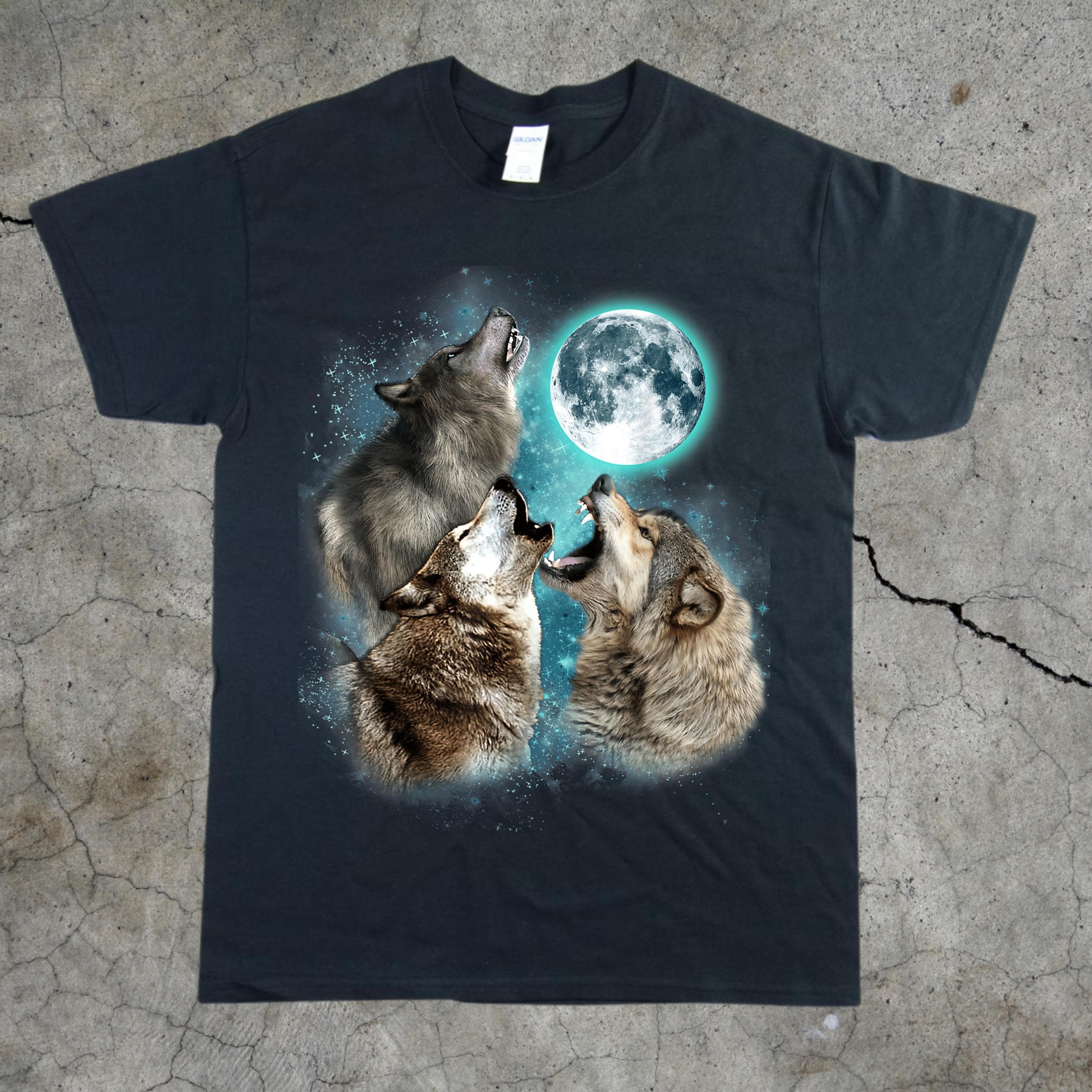 Three Wolves Howling at the Moon Shirt, Funny Wolf Lover T-shirt ...