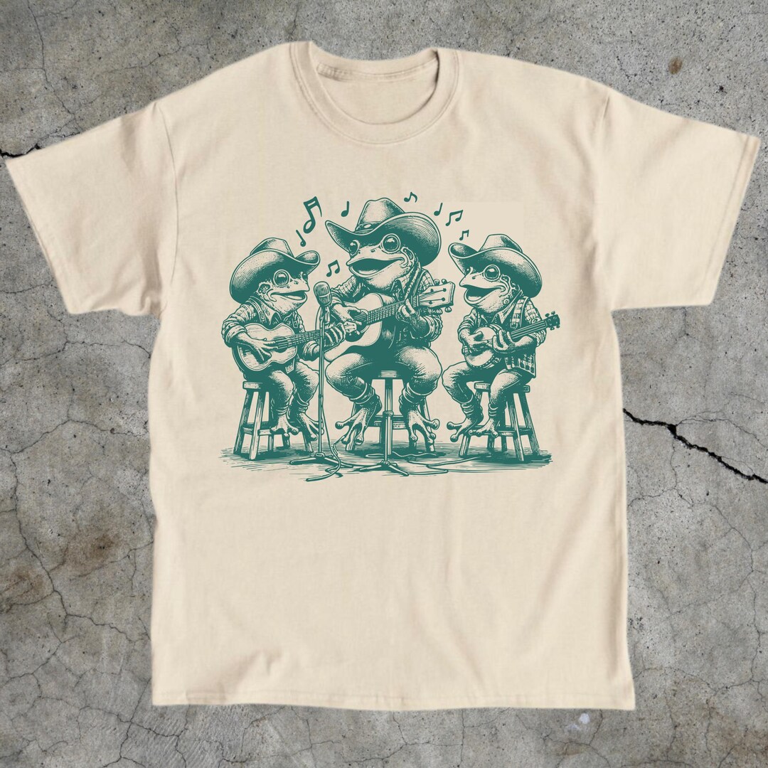 Frog Musicians 90s Retro Unisex Tee, Vintage Graphic T-shirt, Cute ...