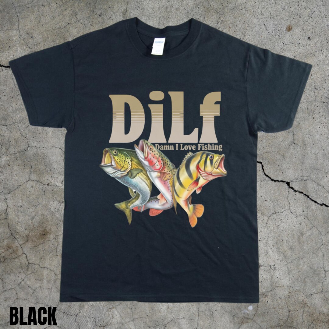 Vintage 90s DILF Damn I Love Fishing T-shirt, Unisex Tee for Meme Fish ...