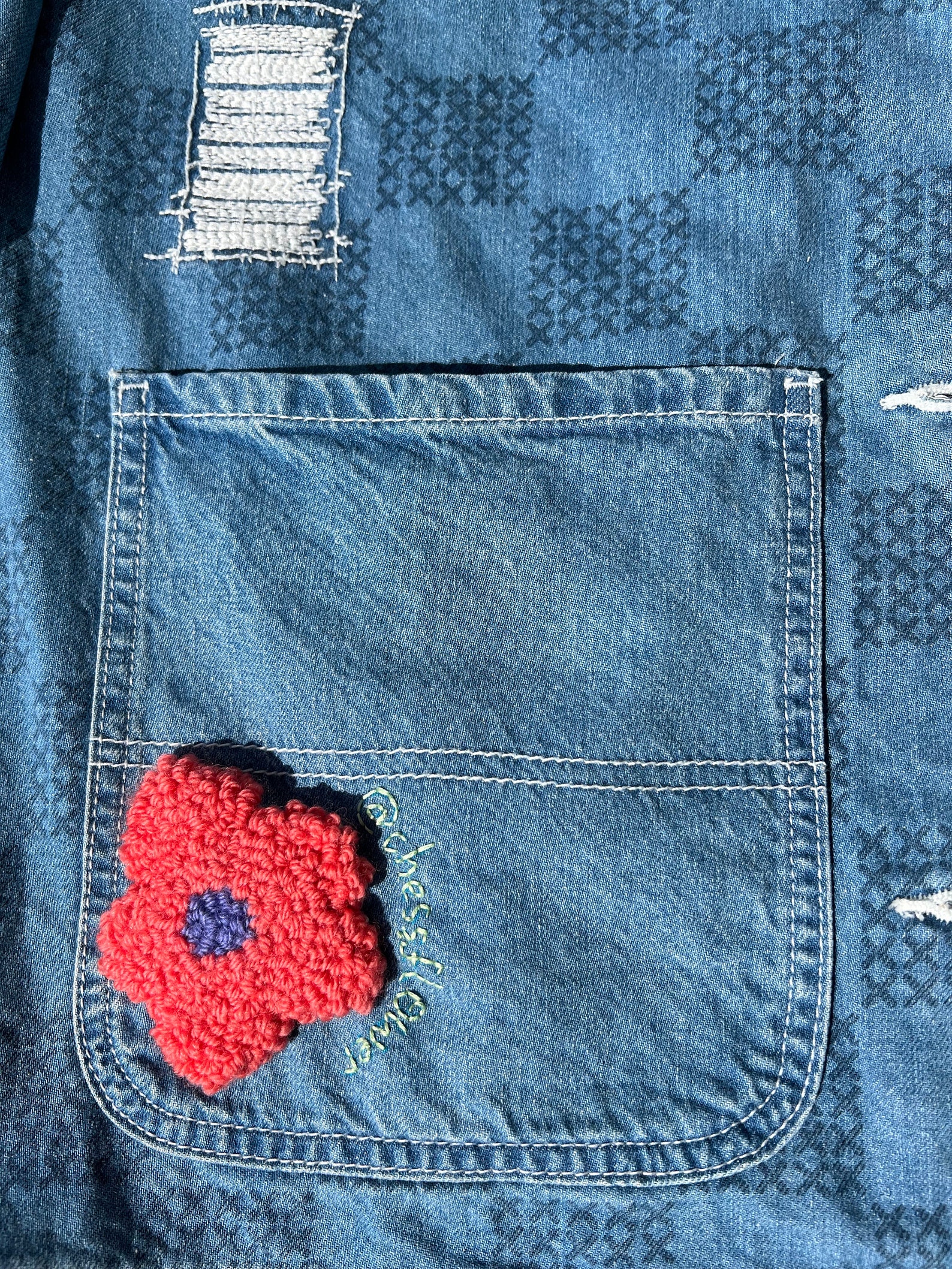 Vans Denim Jacket, Flower Jacket, Colorful Jacket, Spring-themed ...