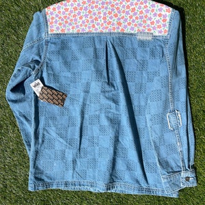 Vans Denim Jacket, Flower Jacket, Colorful Jacket, Spring-themed ...