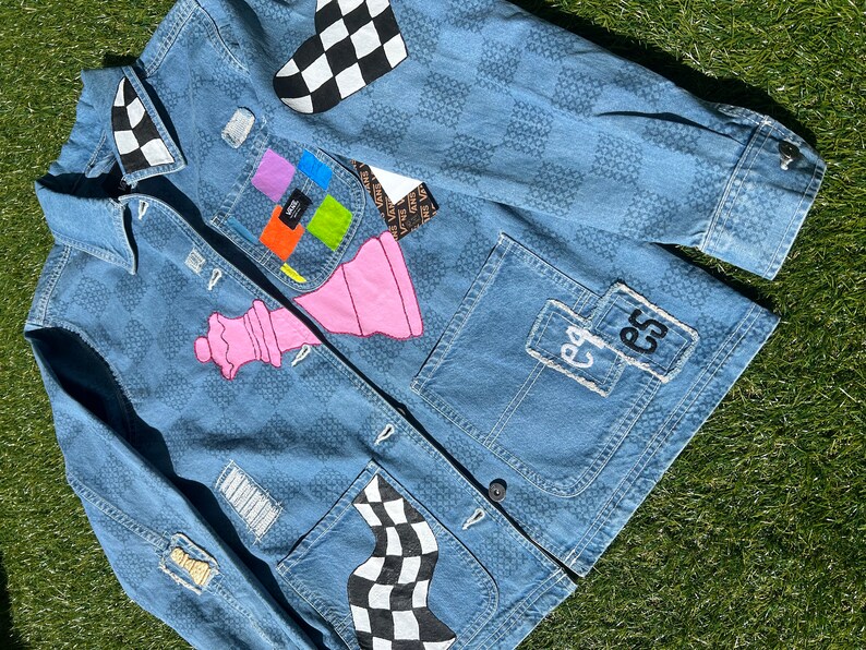 Denim Jacket, Chess Jacket, Customized Denim Jacket, Handpainted ...