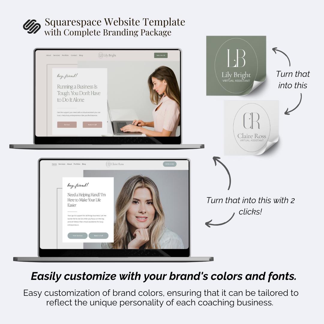 Squarespace Website Template | Virtual Assistant | Marketing Agency ...