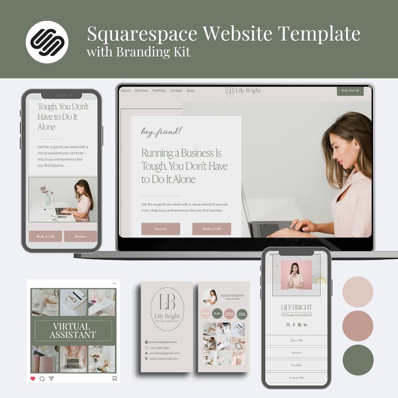 Squarespace Website Template | Virtual Assistant | Marketing Agency | Content Creator | Sales ...