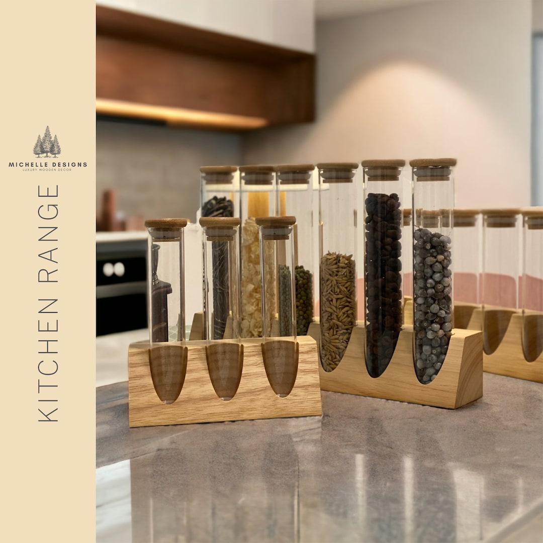 Test Tube Spice Rack Wooden Spice Rack Kitchen Storage - Etsy UK