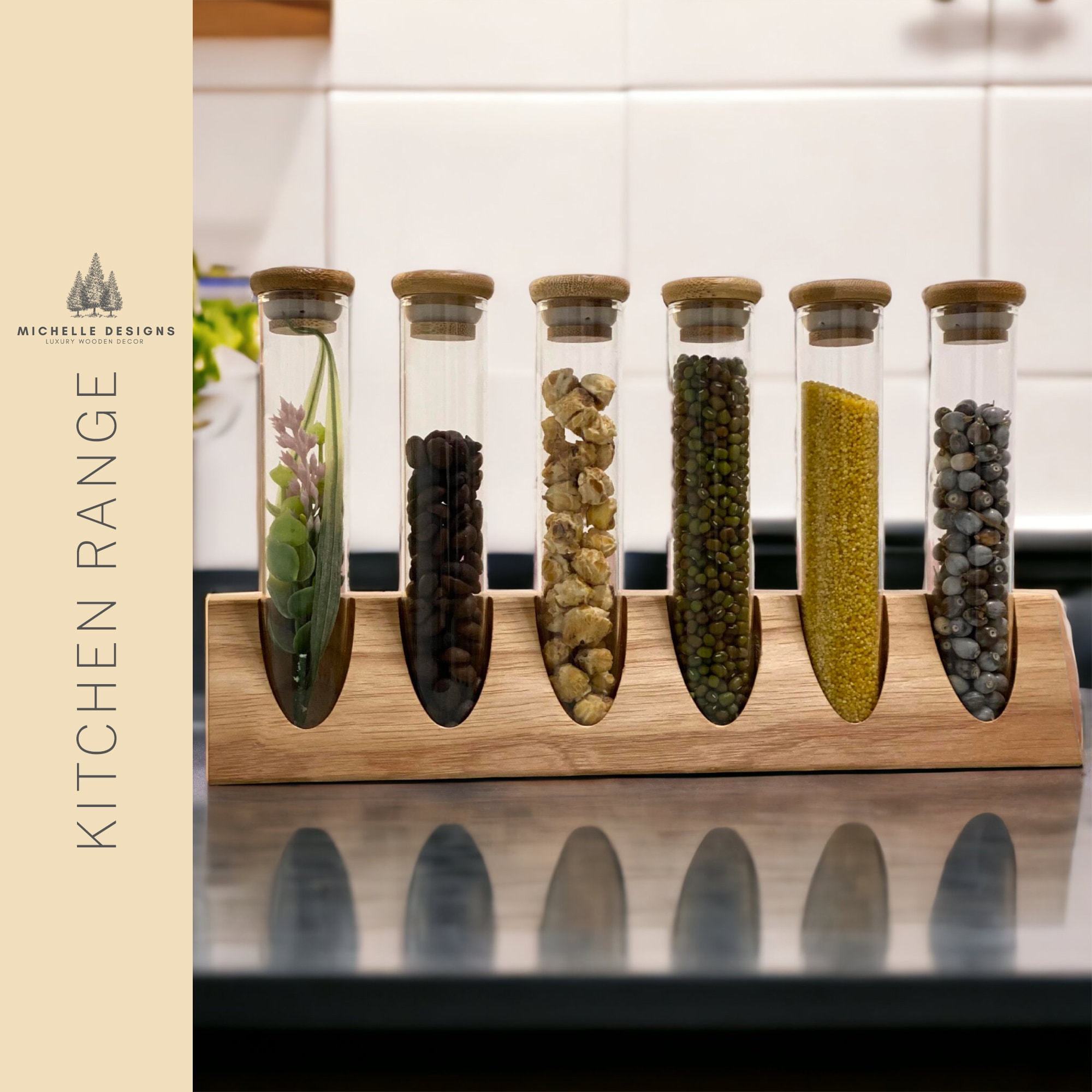 Test Tube Spice Rack Wooden Spice Rack Kitchen Storage - Etsy UK