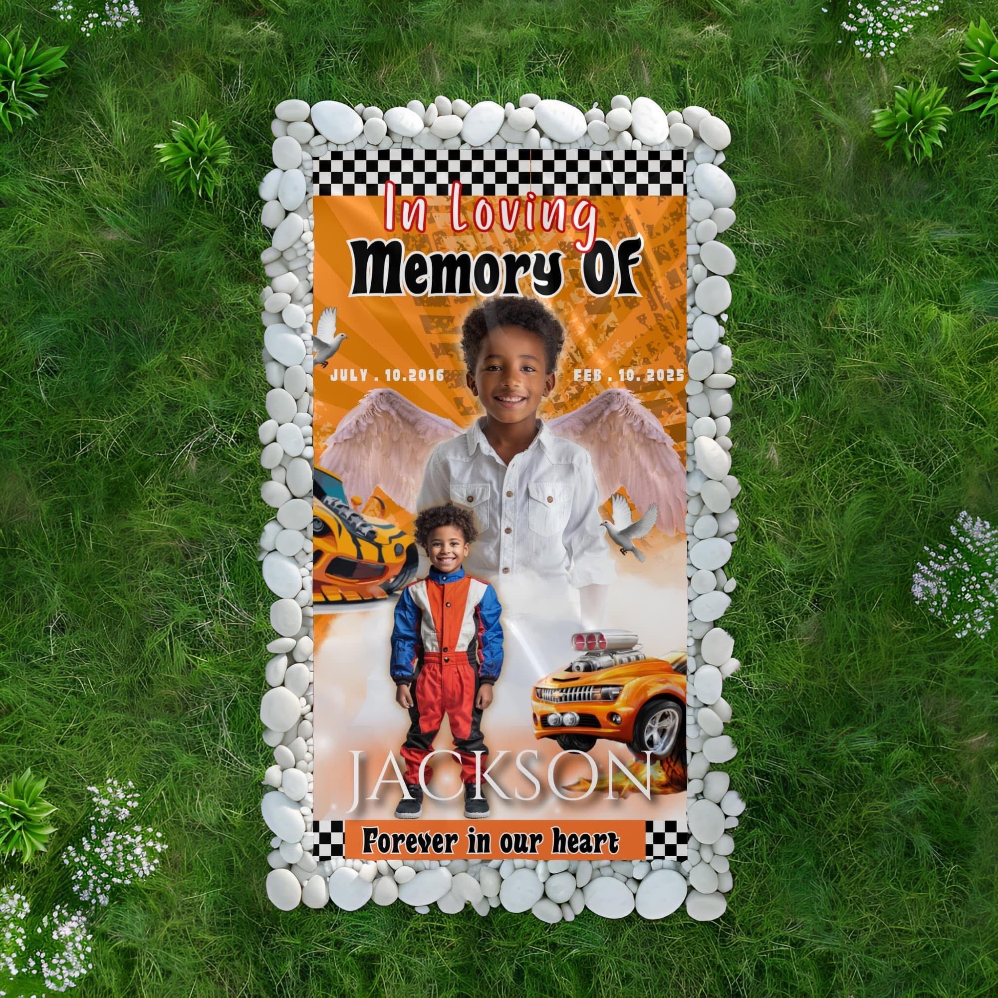 Customizable Memorial Grave Blanket Template | DIY Funeral Tribute ...